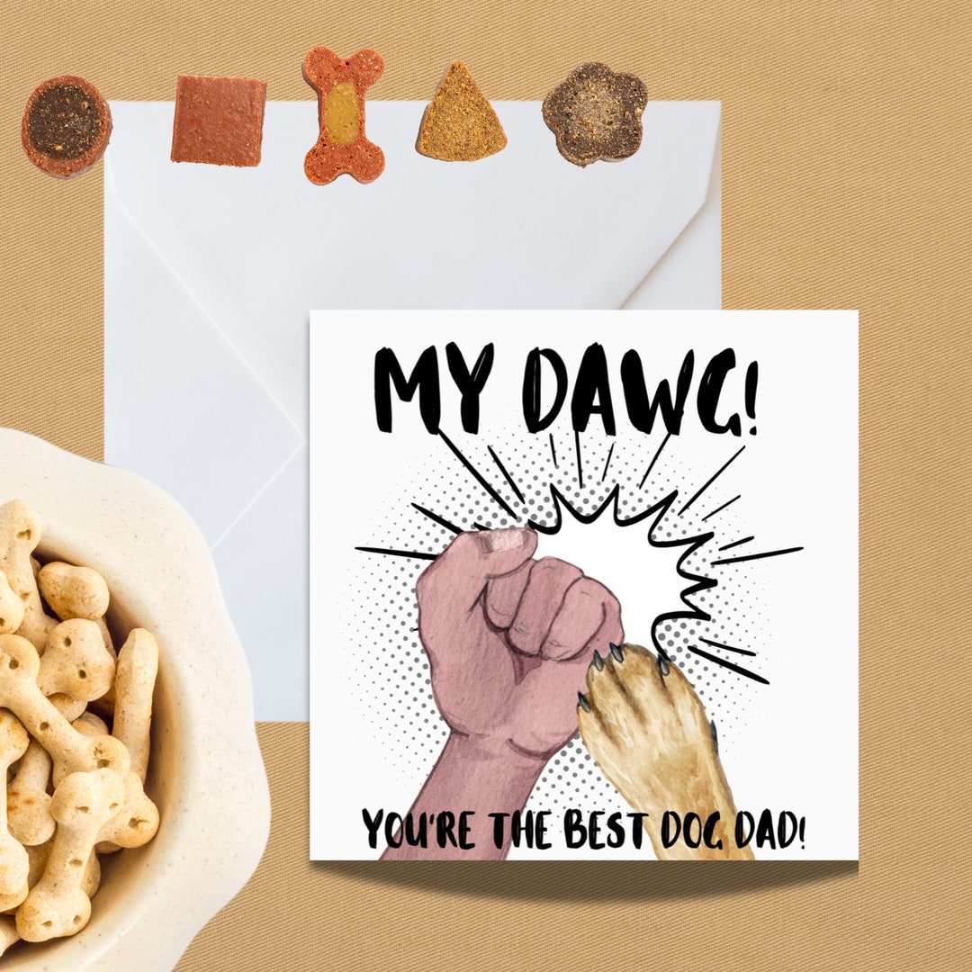Square Fathers Day Card for Dog Dad Card for Fathers Day Dog Card for ...