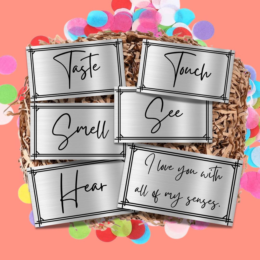 5 Senses Gift Tags for Him 5 Senses Card Set Gifts for Her Gift ...