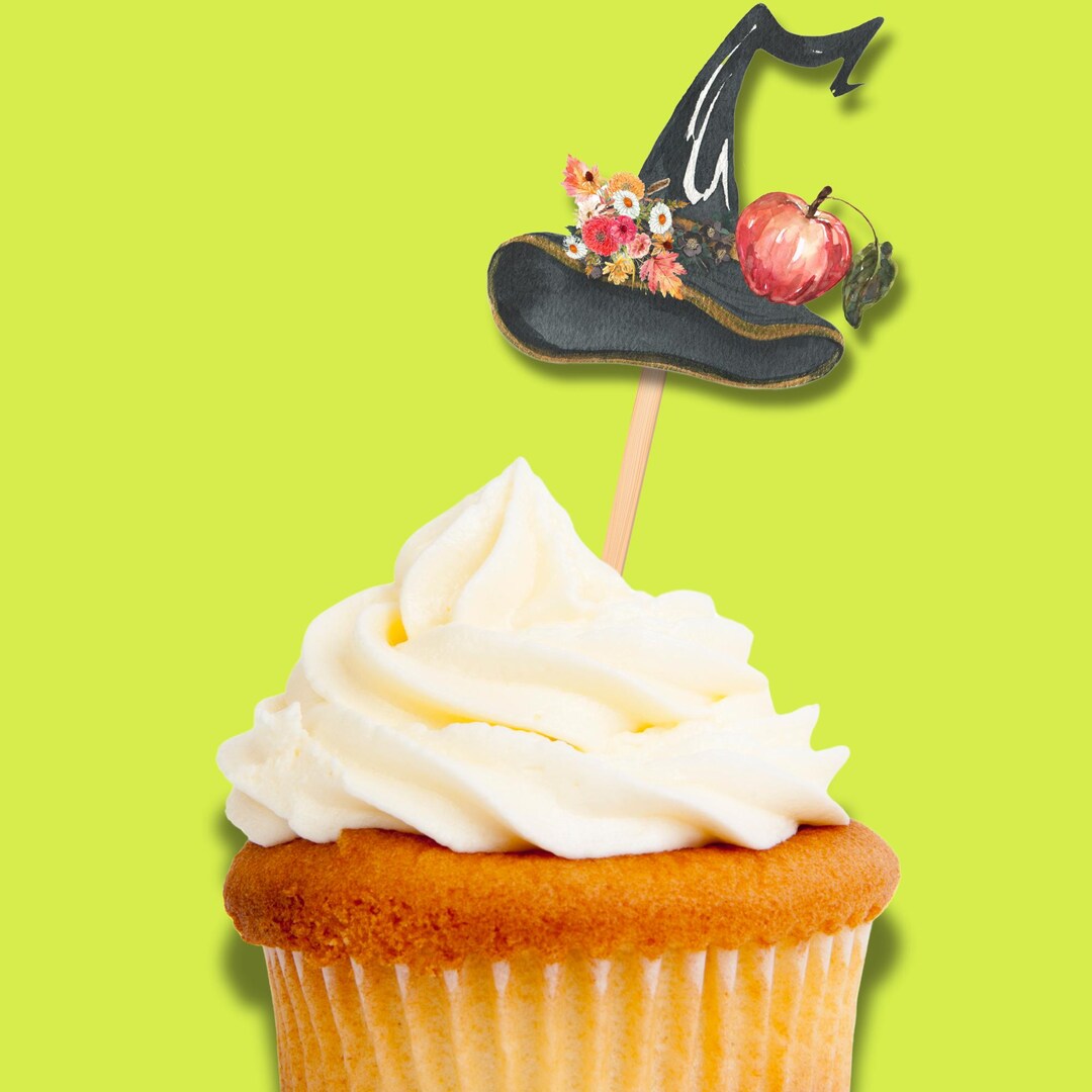 Witch Hat Cake Topper PNG Halloween Cake Topper Printable Witch Cake for Halloween Cake Topper ...