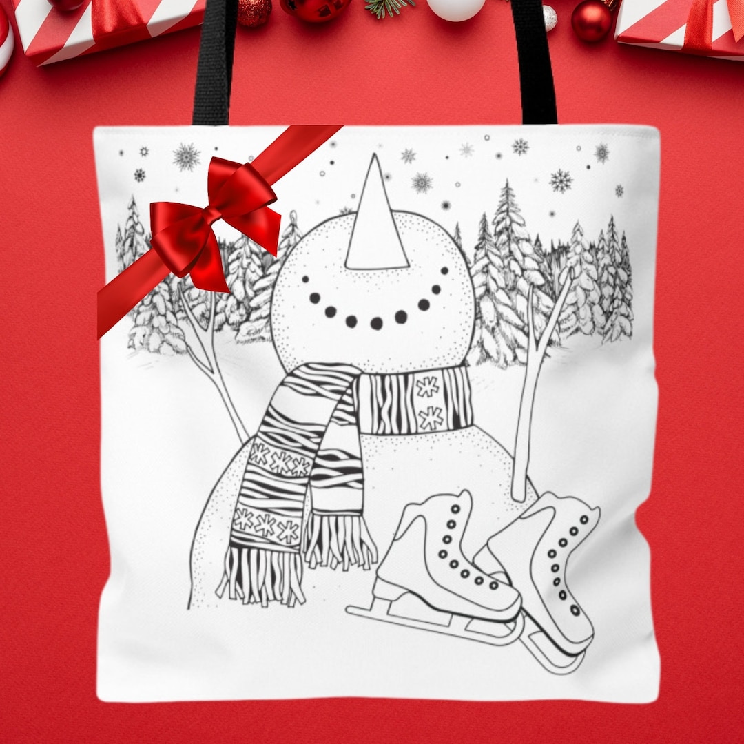 Christmas Coloring Tote Bag Coloring Bag for Christmas Gift - Etsy