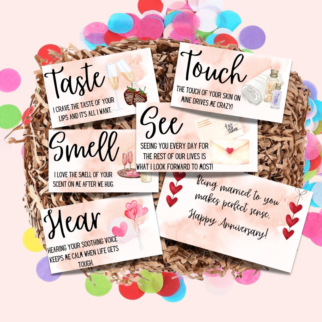 5 Senses Gift Tags for Him 5 Senses Card Set Gifts for Her Gift ...