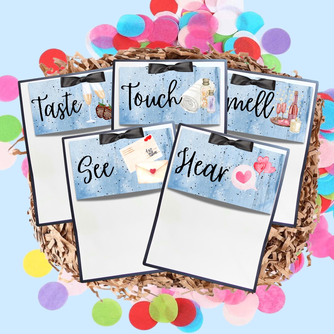 5 Senses Gift Bags for Him Five Senses Tags Set Gifts for Husband ...