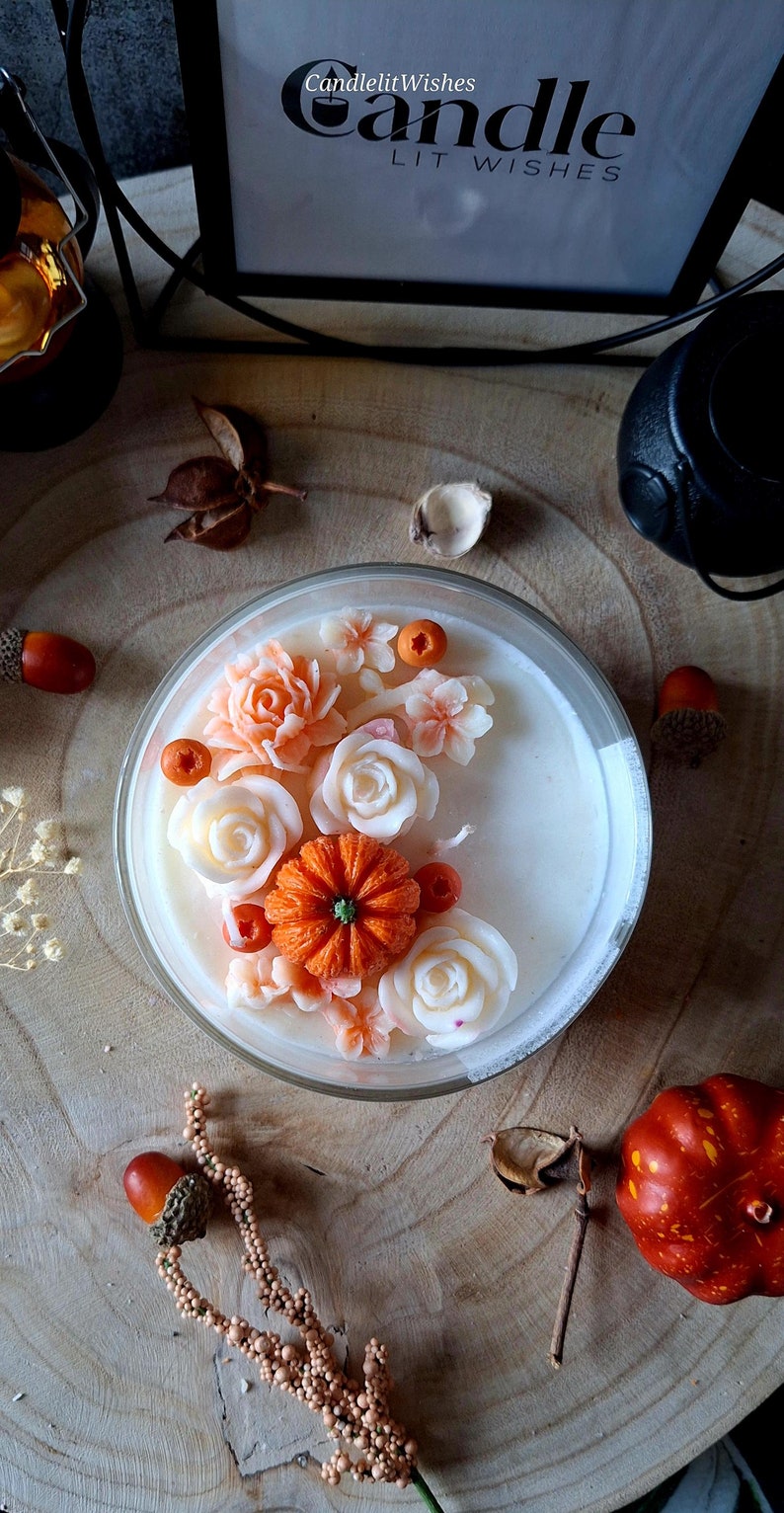 Amber Orchard - Handmade Floral Soy Candle - Large Artisanal Scented ...