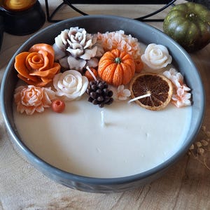 Large Floral Handmade Soy Candle - Artisanal Scented - Etsy