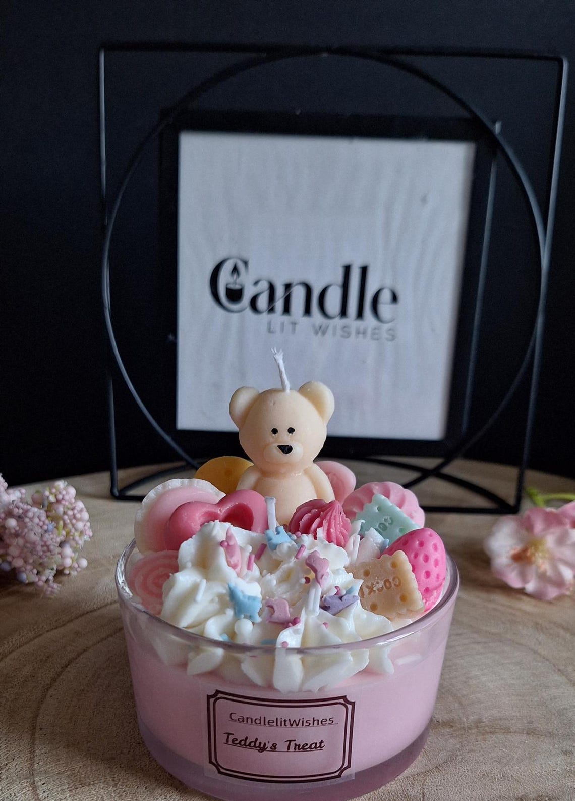 Teddy Bear Dessert Candle: Handmade Soy Candle With Sprinkles - Etsy