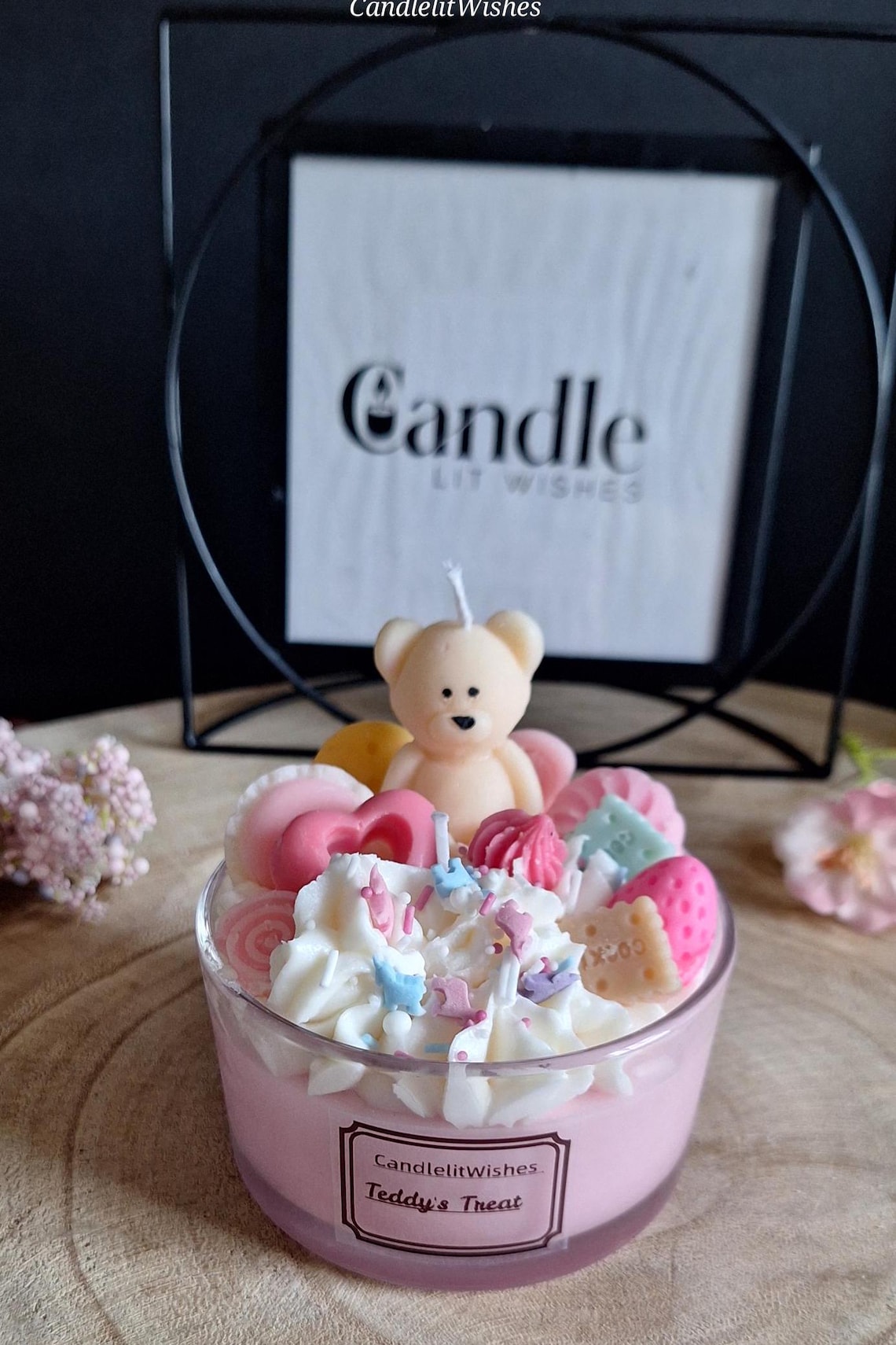 Teddy Bear Dessert Candle: Handmade Soy Candle With Sprinkles - Etsy
