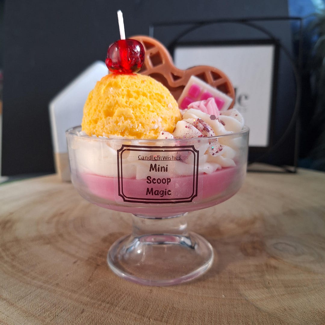 Mini Scoop Magic Ice Cream Sundae Candle: Soy Wax Dessert Candle ...