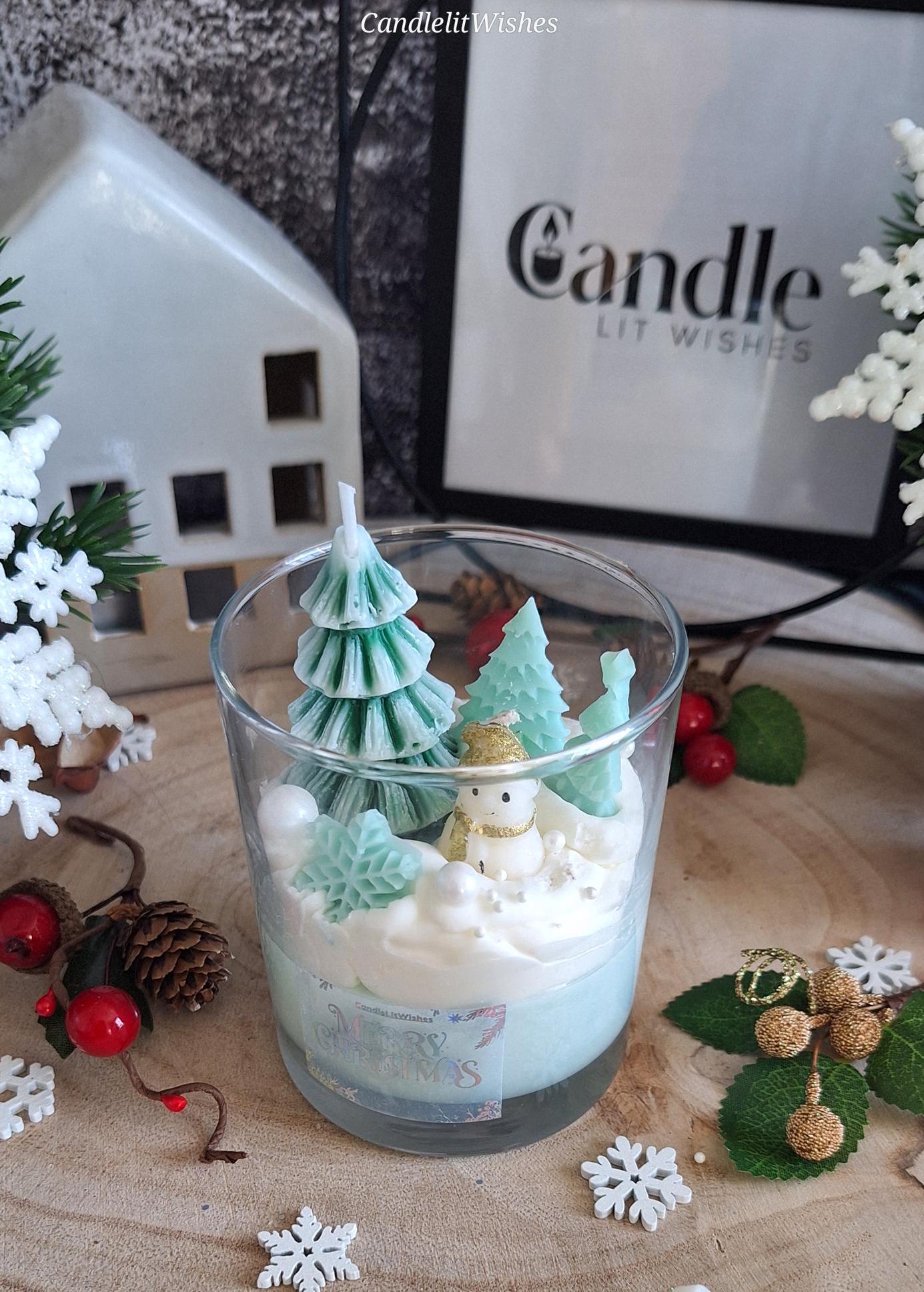 Merry Christmas - Handmade Large Floral Soy Candle |artisanal, Scented ...