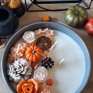Large Floral Handmade Soy Candle - Artisanal Scented - Etsy