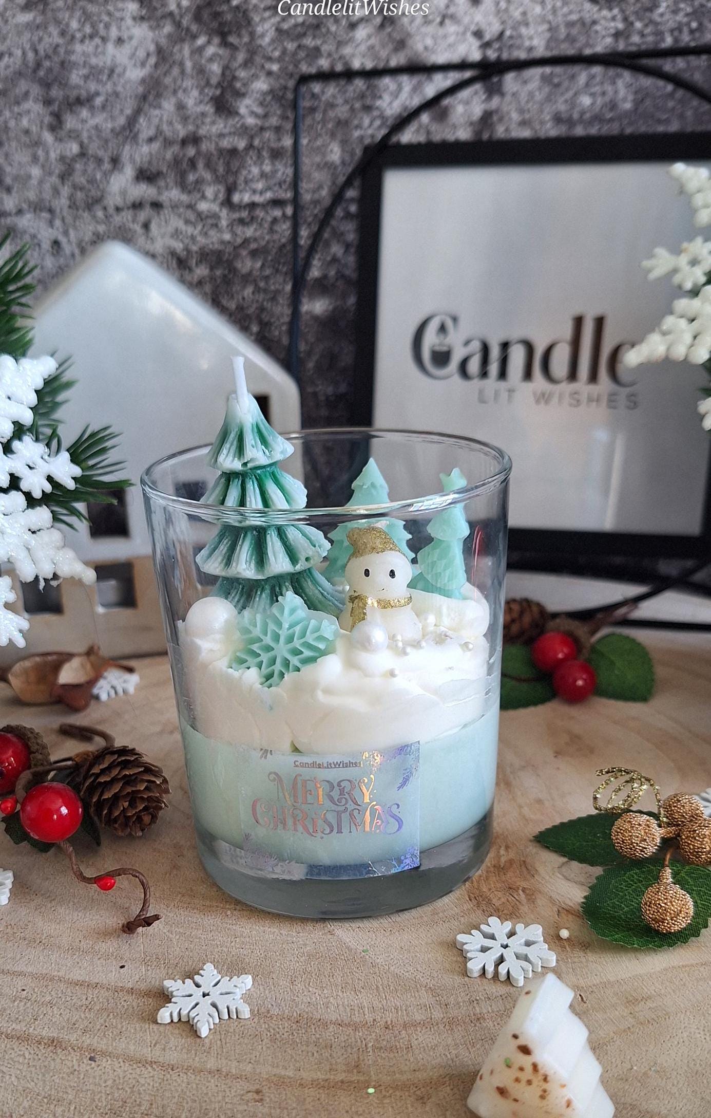 Merry Christmas - Handmade Large Floral Soy Candle |artisanal, Scented ...