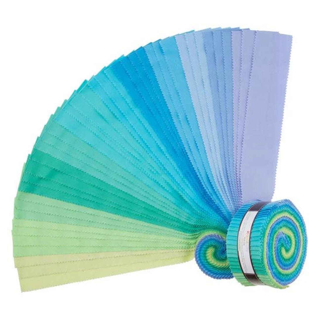 Kona Cotton Solids - Mermaid Shores - Roll-ups - (40) 2.5” Strips ...