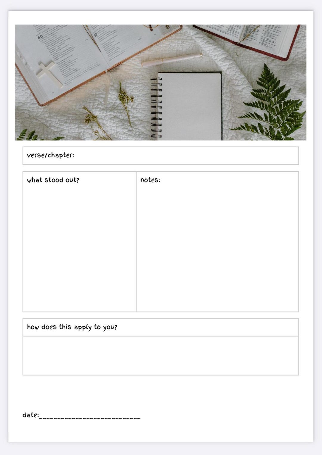 Bible Study/ Notes Template for iPad - Etsy