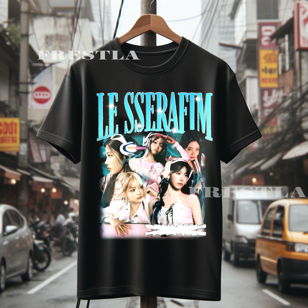 Le Sserafim Perfect Night Shirt, Le Sserafim Flame Rises Tour Shirt ...