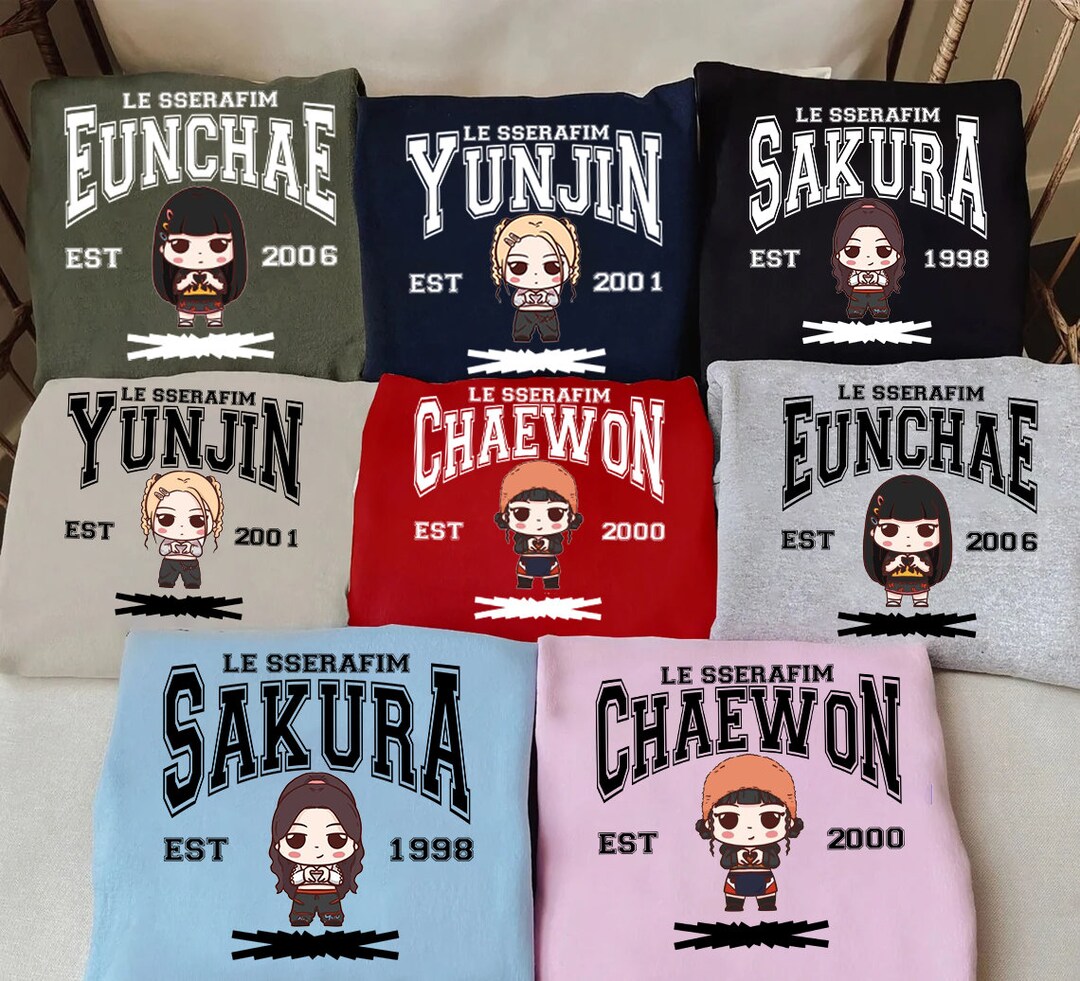 Le Sserafim Memberss Sweatshirt, LE LESSERAFIM Perfect Night Shirt ...