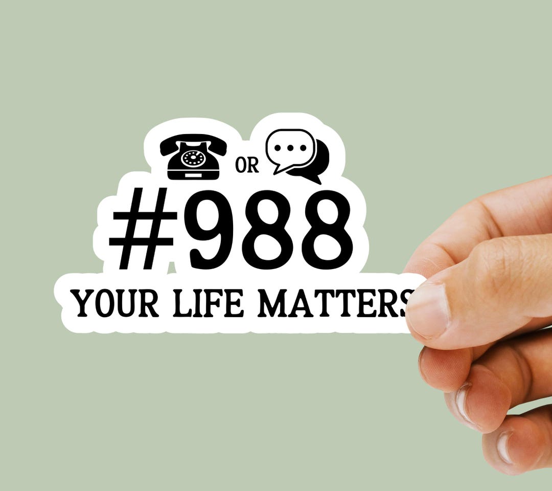 988 Mental Health Awareness Sticker Suicide Prevention Decal ...