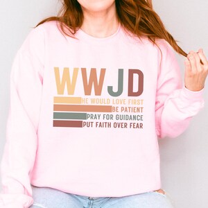 WWJD HWLF Shirt Christian Hoodie Bible Verse Faith Based Sweater ...