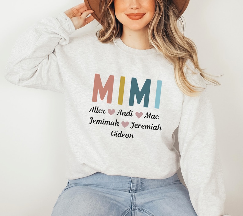 Custom Mimi Sweatshirt, Mothers Day Gift for Mimi, New Grandma Gifts ...