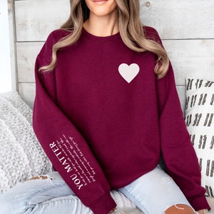 You Matter Sweatshirt, Mental Health Sweatshirt for Women, Aesthetic ...