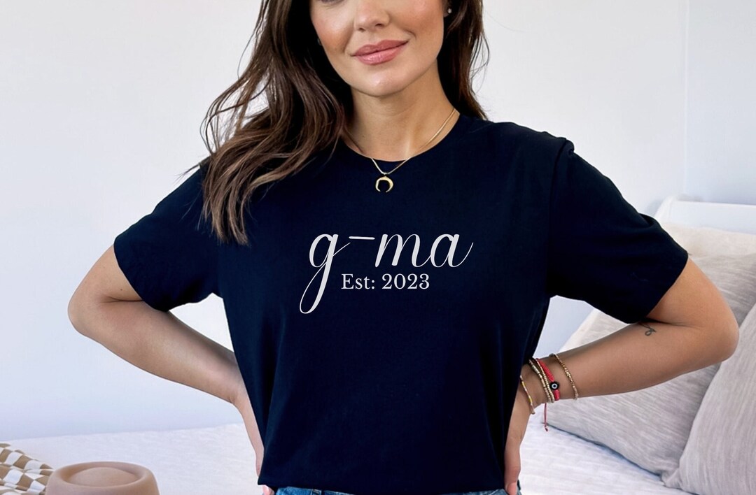 Custom Gma Est Shirt, Personalized G-ma Shirt for Grandma, Gift for New ...