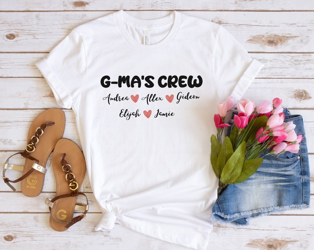 Custom Gma Shirts With Kids Names for Grandma, Personalized Gifts for G ...