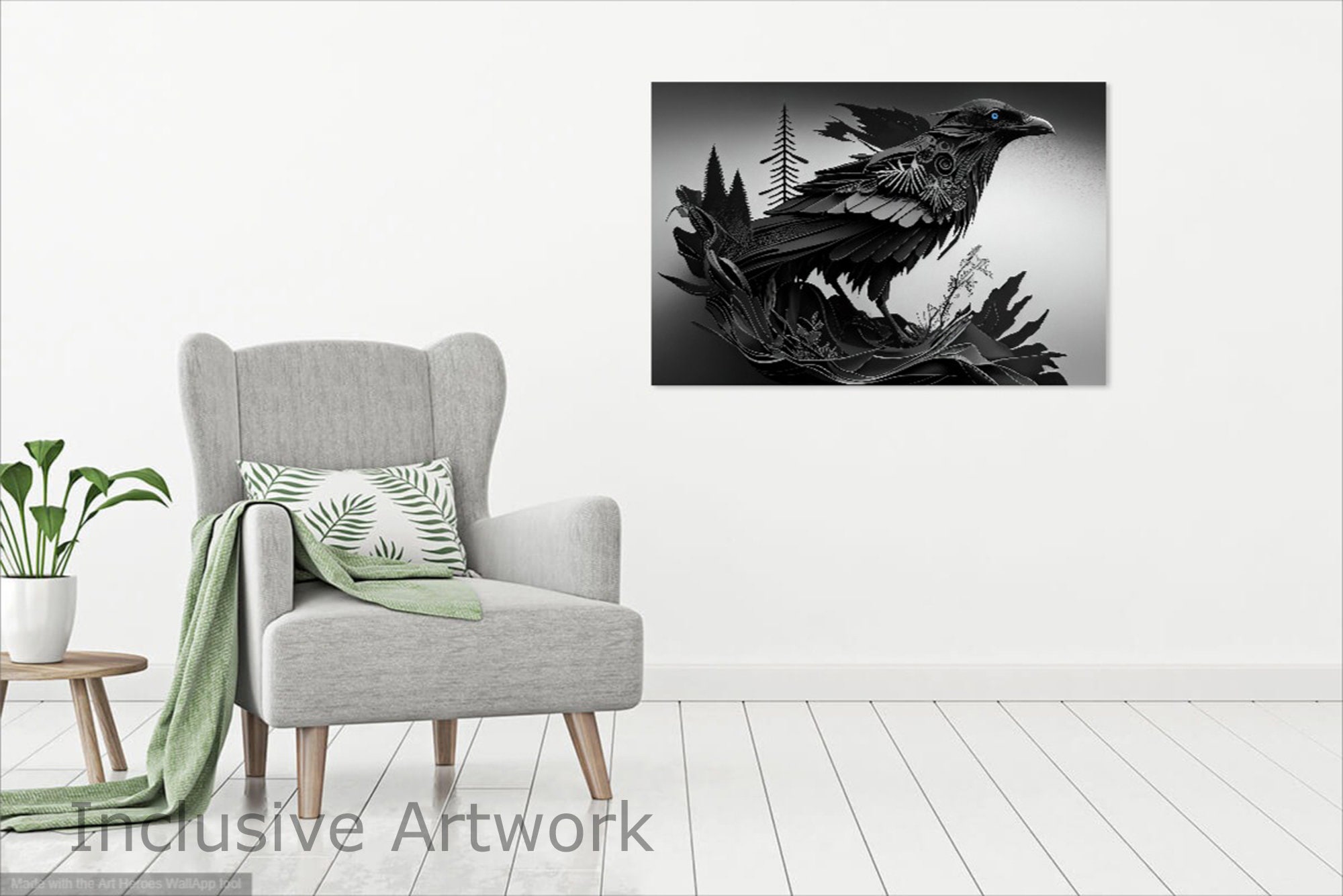 Crow Art A Crow Painted in A Mechanical Art Style Corvid Digital Art ...