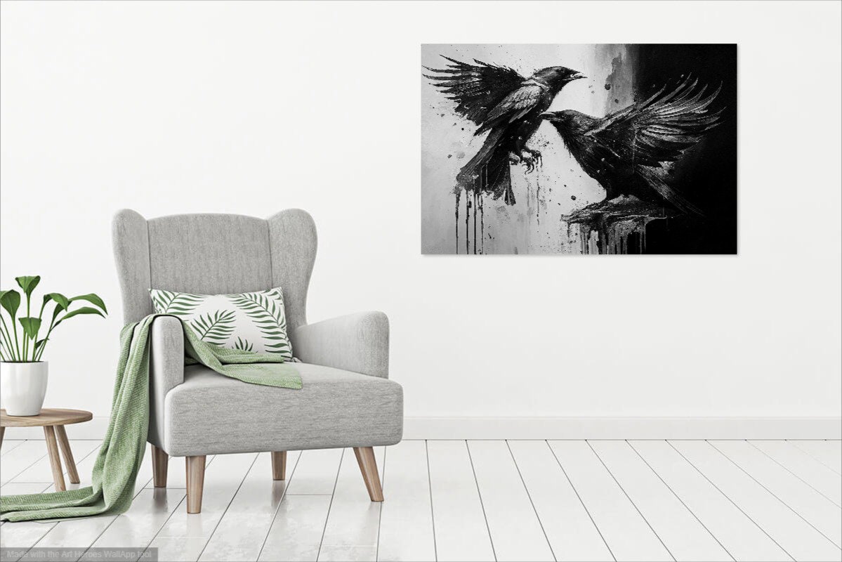 Raven Art A Raven Painted in A Mechanical Drip Art Style Corvid Digital ...