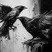 Raven Art A Raven Painted in A Mechanical Drip Art Style Corvid Digital ...