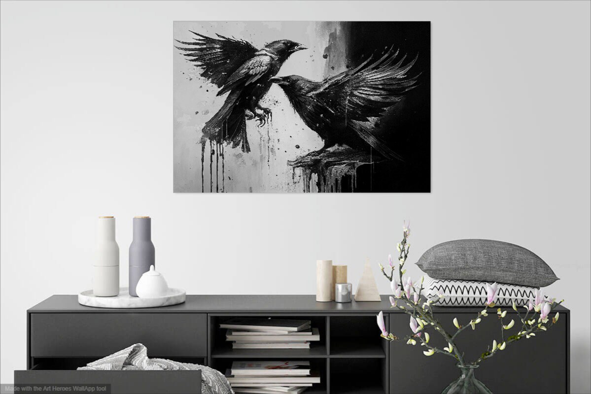 Raven Art A Raven Painted in A Mechanical Drip Art Style Corvid Digital ...