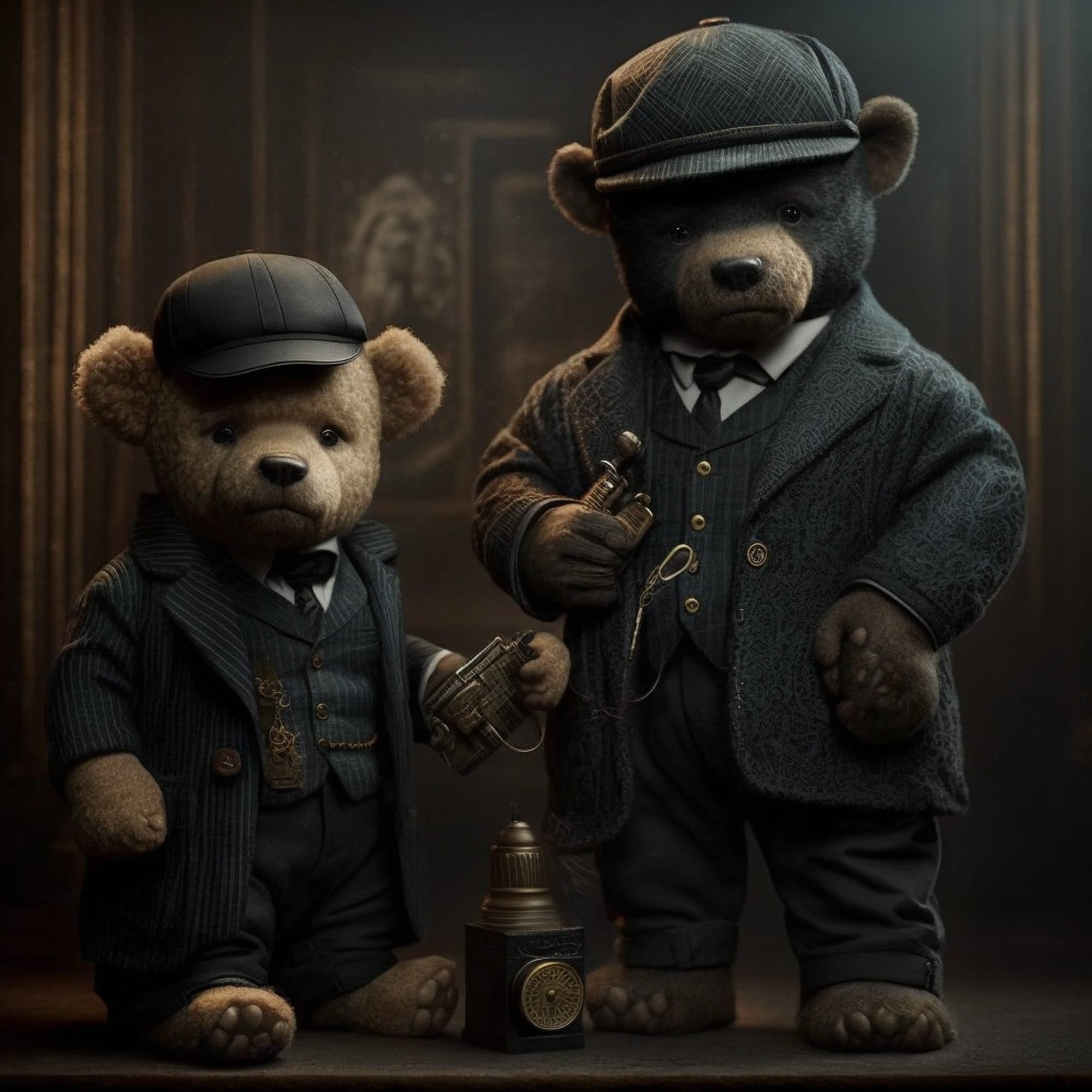 Digital Art Teddy Bear Gangsters - Etsy