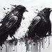 Raven Art - A Raven - Painted in A Mechanical Drip Art Style - Corvid ...