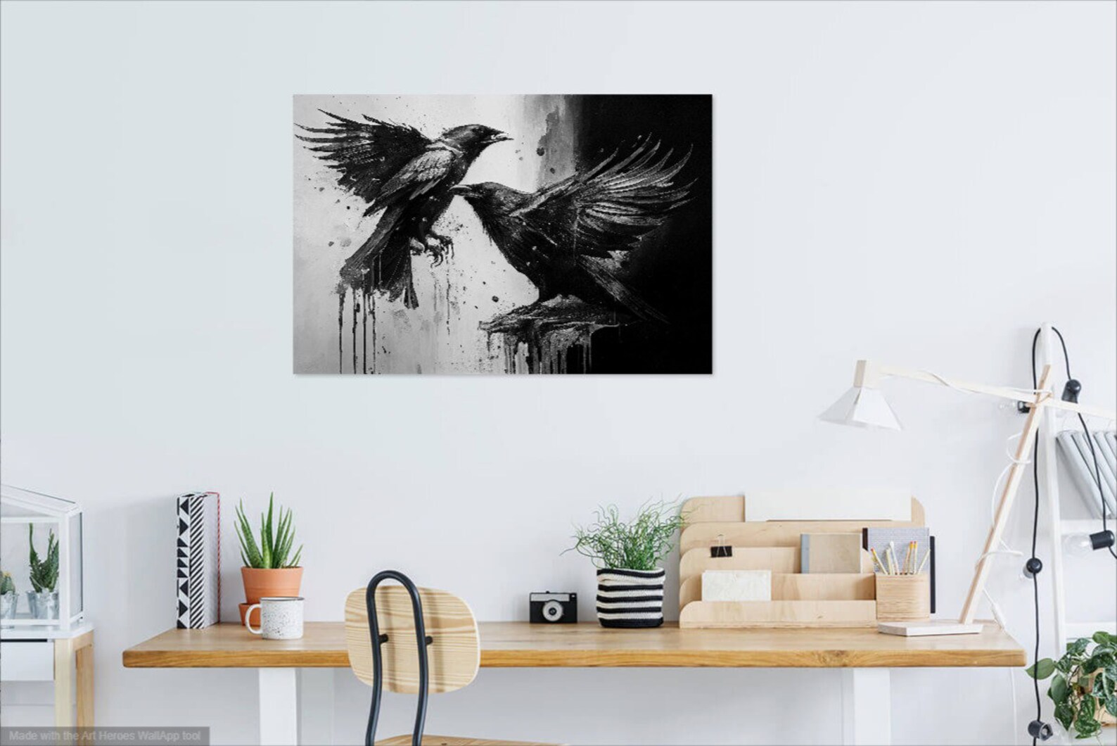 Raven Art - A Raven - Painted in A Mechanical Drip Art Style - Corvid ...