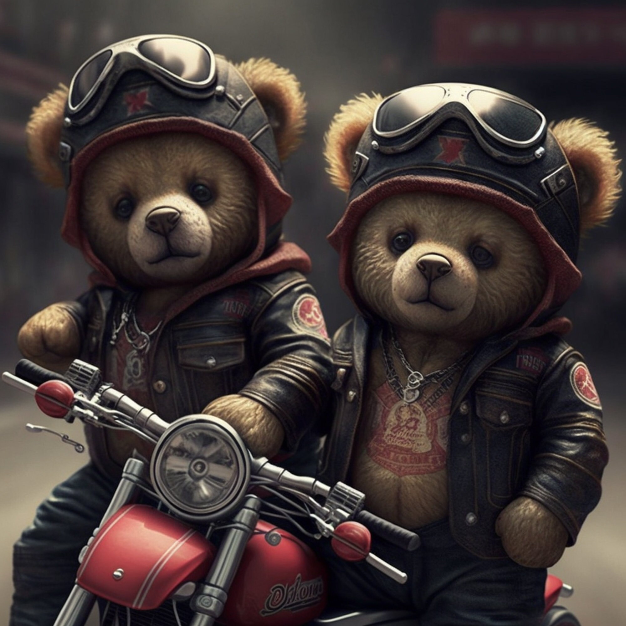 Digital Art Teddy Bear Mods on Scooters - Etsy