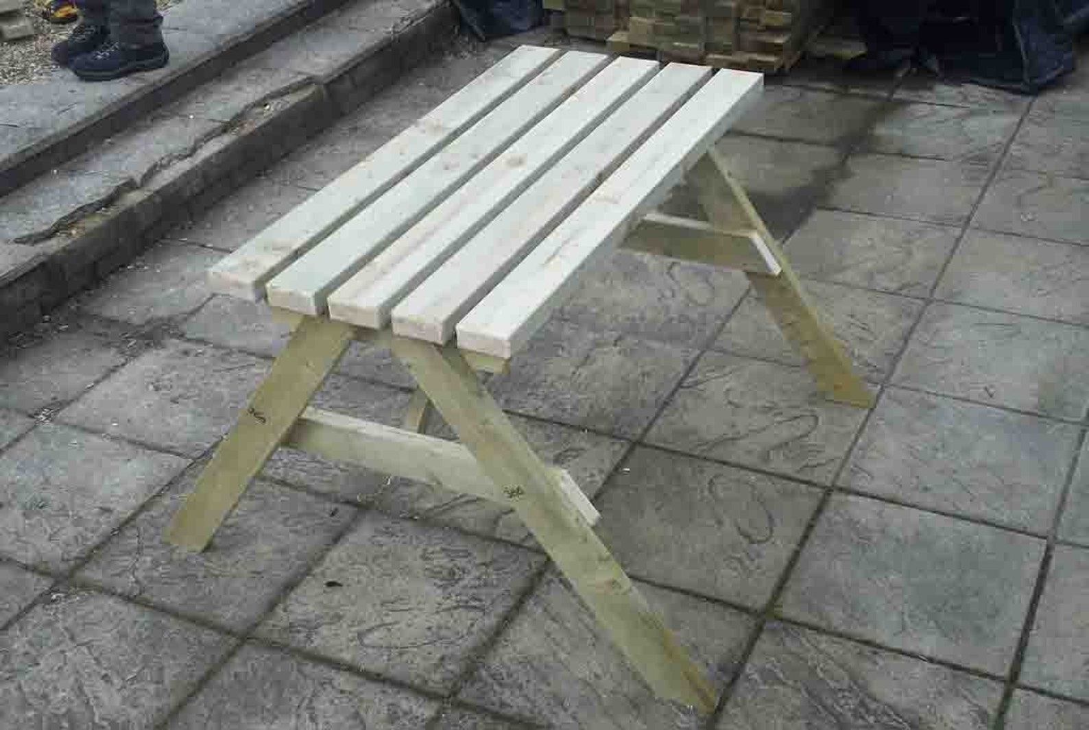 Inclusive Furniture - Small Picnic Bench With 2 Spaces for 2 Wheelchair ...