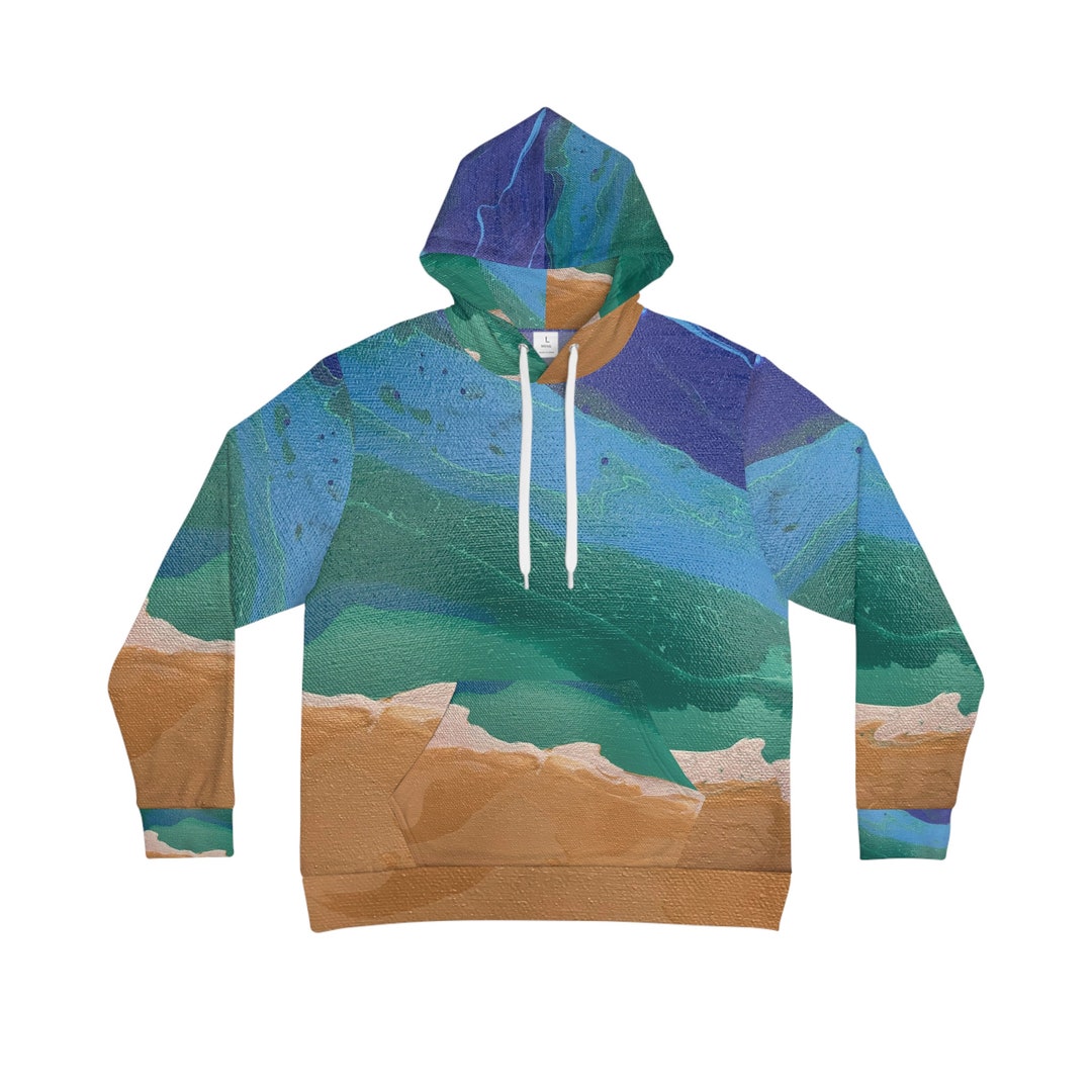 Ocean, Beach, Hand Painted, Custom Design Hoodie With Artwork ...