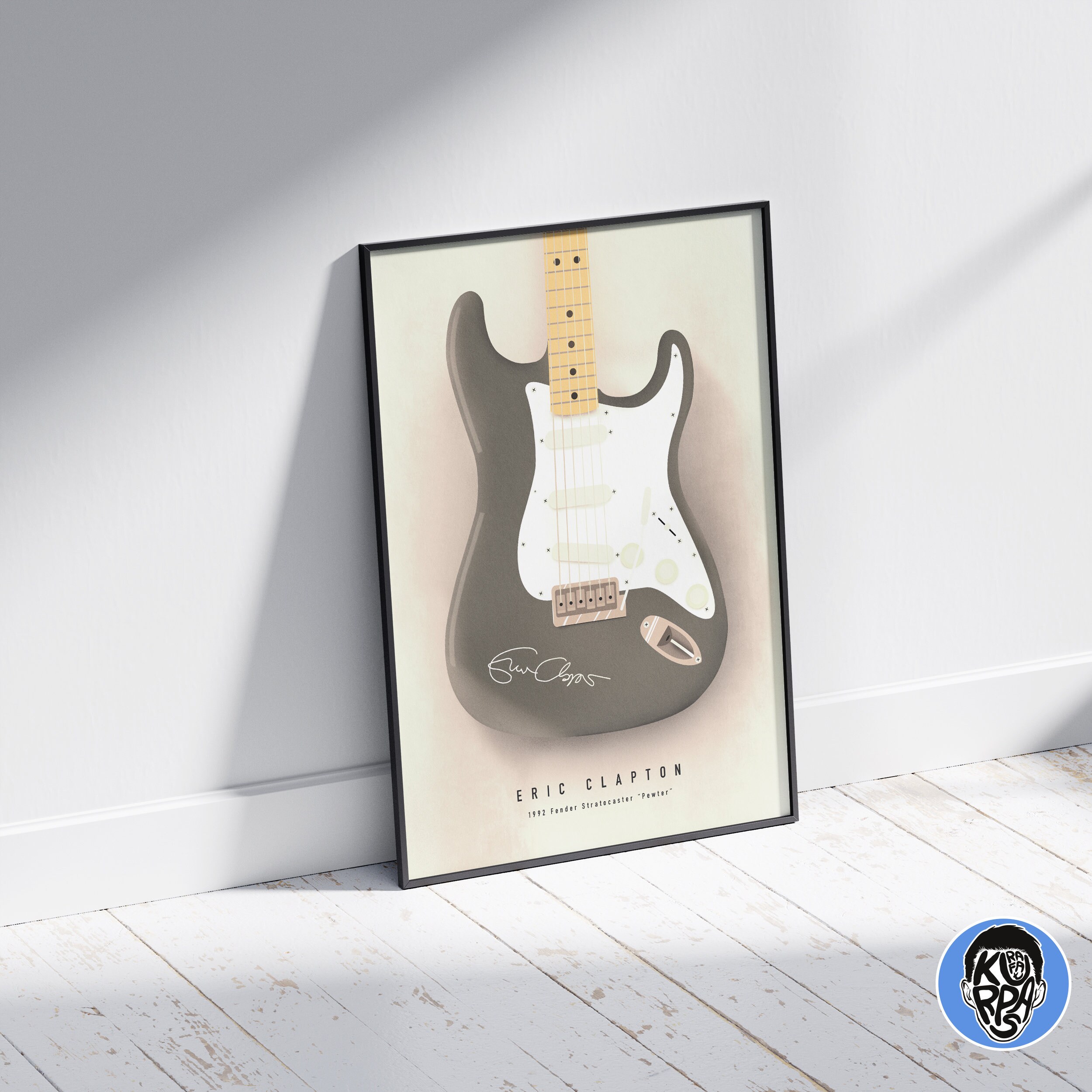 Eric Clapton's Signed Fender Stratocaster Pewter Illustration Guitar ...