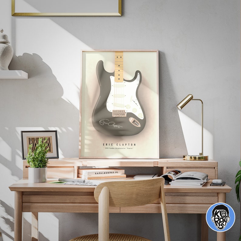 Eric Clapton's Signed Fender Stratocaster Pewter Illustration – Guitar ...