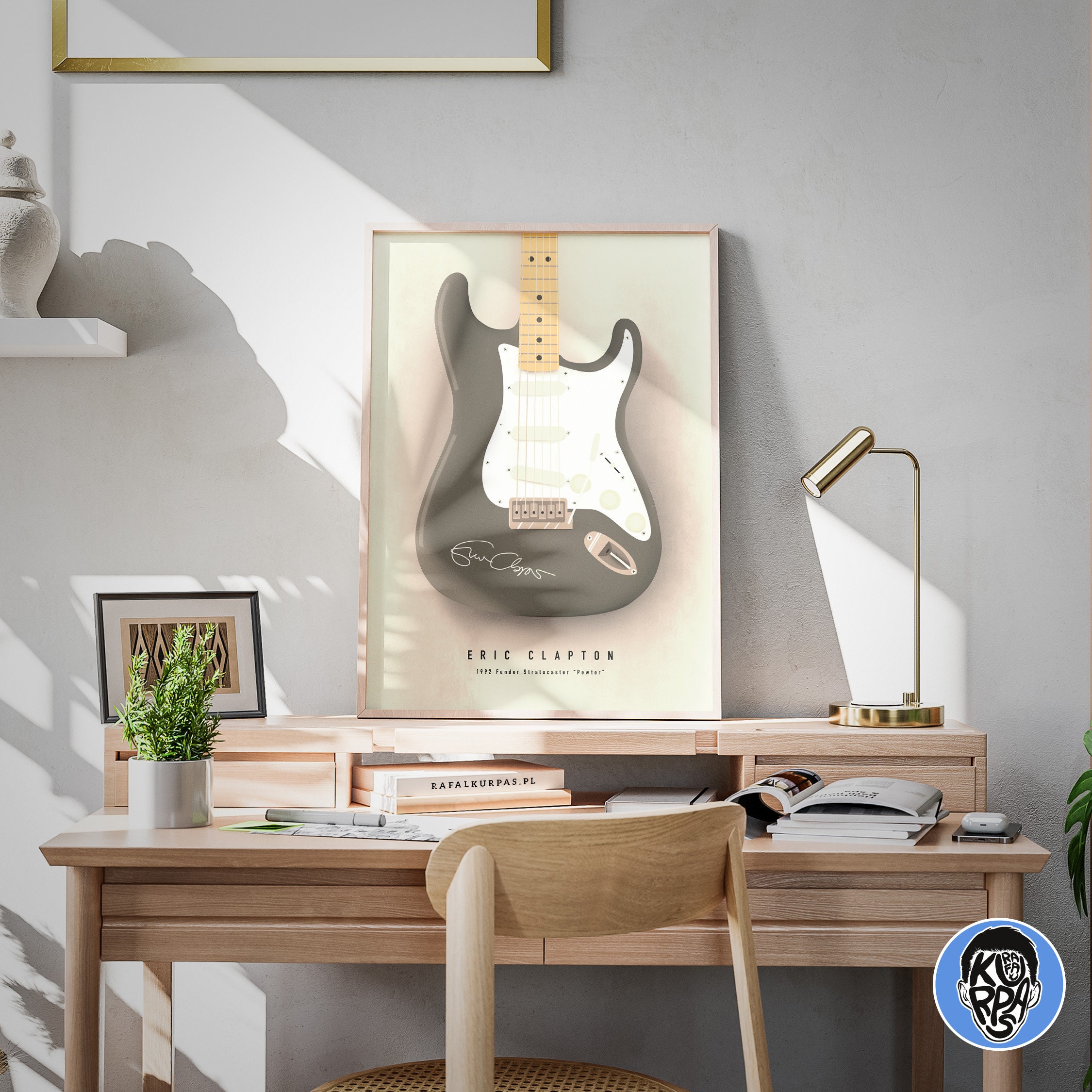 Eric Clapton's Signed Fender Stratocaster Pewter Illustration Guitar ...