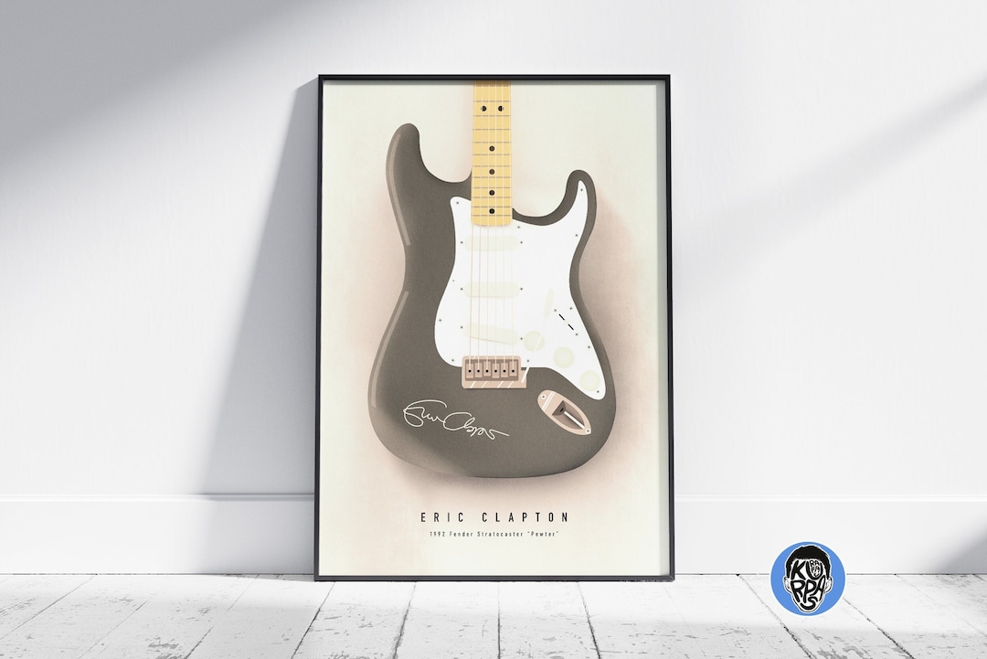 Eric Clapton's Signed Fender Stratocaster Pewter Illustration – Guitar ...