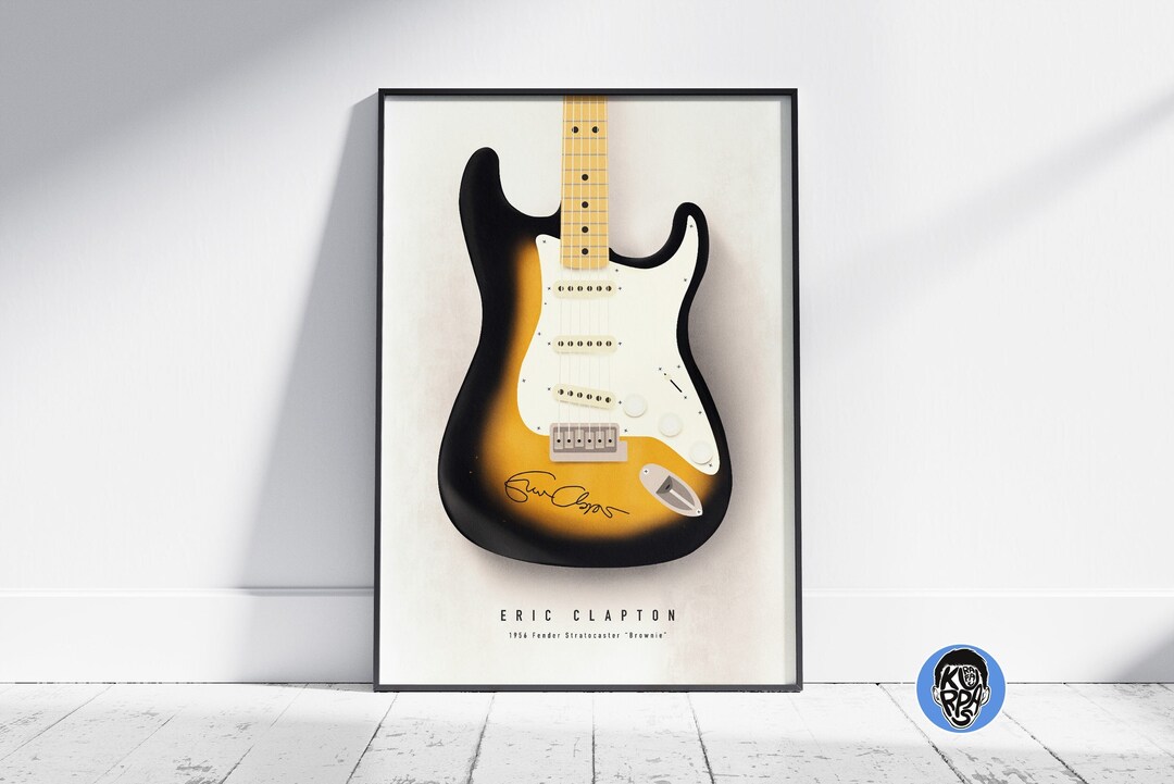 Eric Clapton's Signed Fender Stratocaster Brownie Illustration – Guitar ...