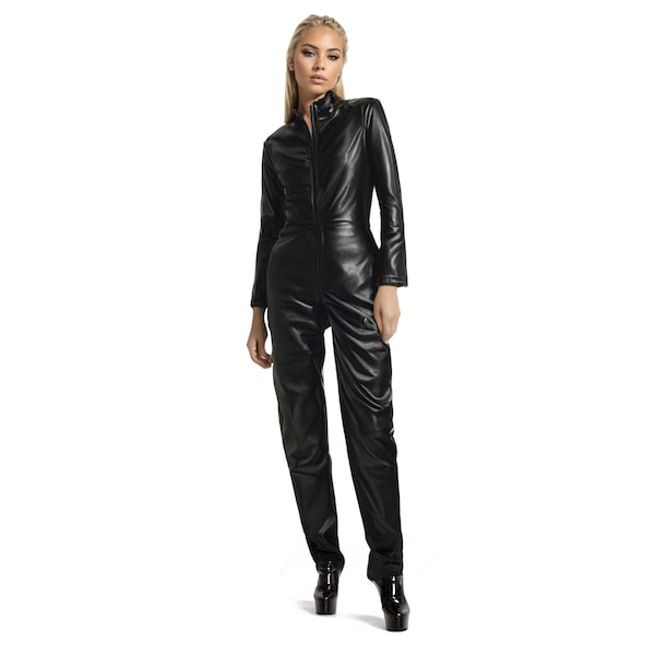 Leather Catsuit Womens Etsy
