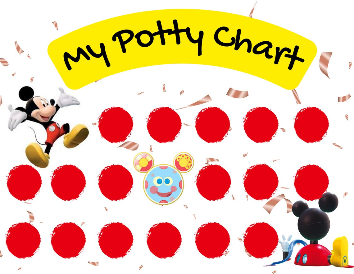 Mickey Potty Chart, Mickey, Potty Training Chart, Potty Training Chart ...