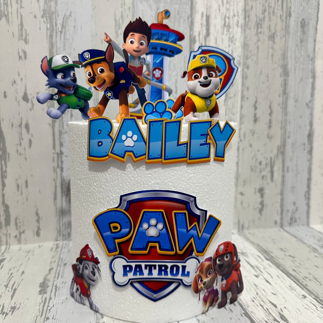 Puppy Dog Cake Topper | Paw Cake Charm | Patrol Birthday Party | Blue ...