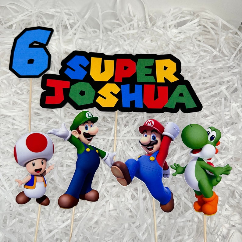 Super Mario Cake Topper / Super Mario Cake Charms / Super - Etsy