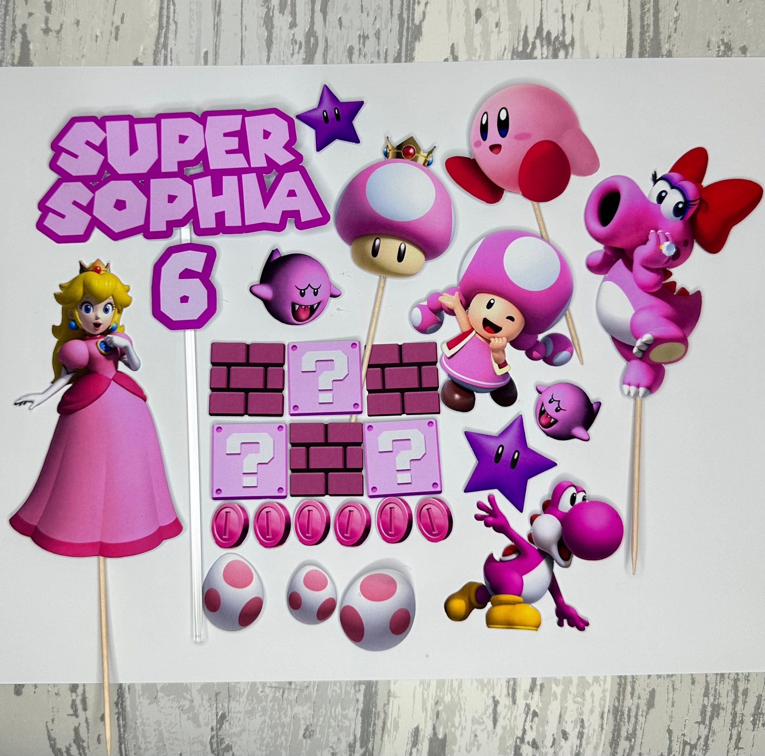 Princess Peach Cake Topper / Princess Peach Cake Charm/ Super - Etsy