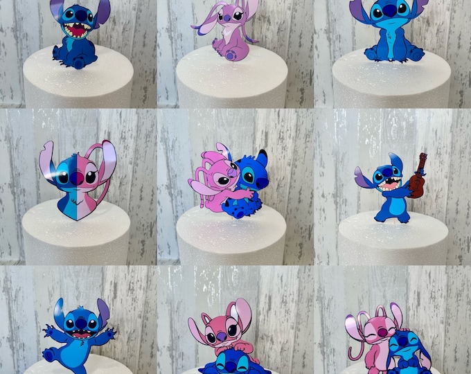 Stitch and Angel Cake Toppers/ Stitch Cake Topper/ Stitch Birthday ...