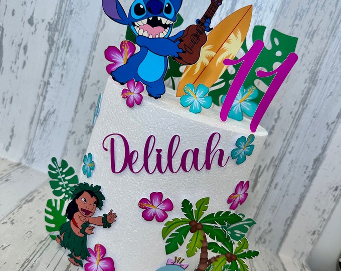 Lilo and Stitch Cake Topper Set/ Lilo & Stitch Cake Topper/ Lilo and ...