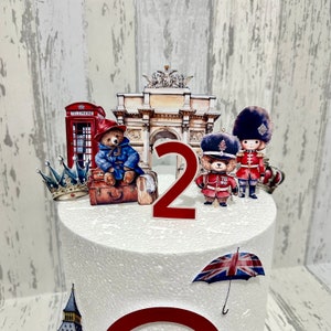 Paddington Bear Cake Topper Cake Charm Birthday Party Cake Topper ...