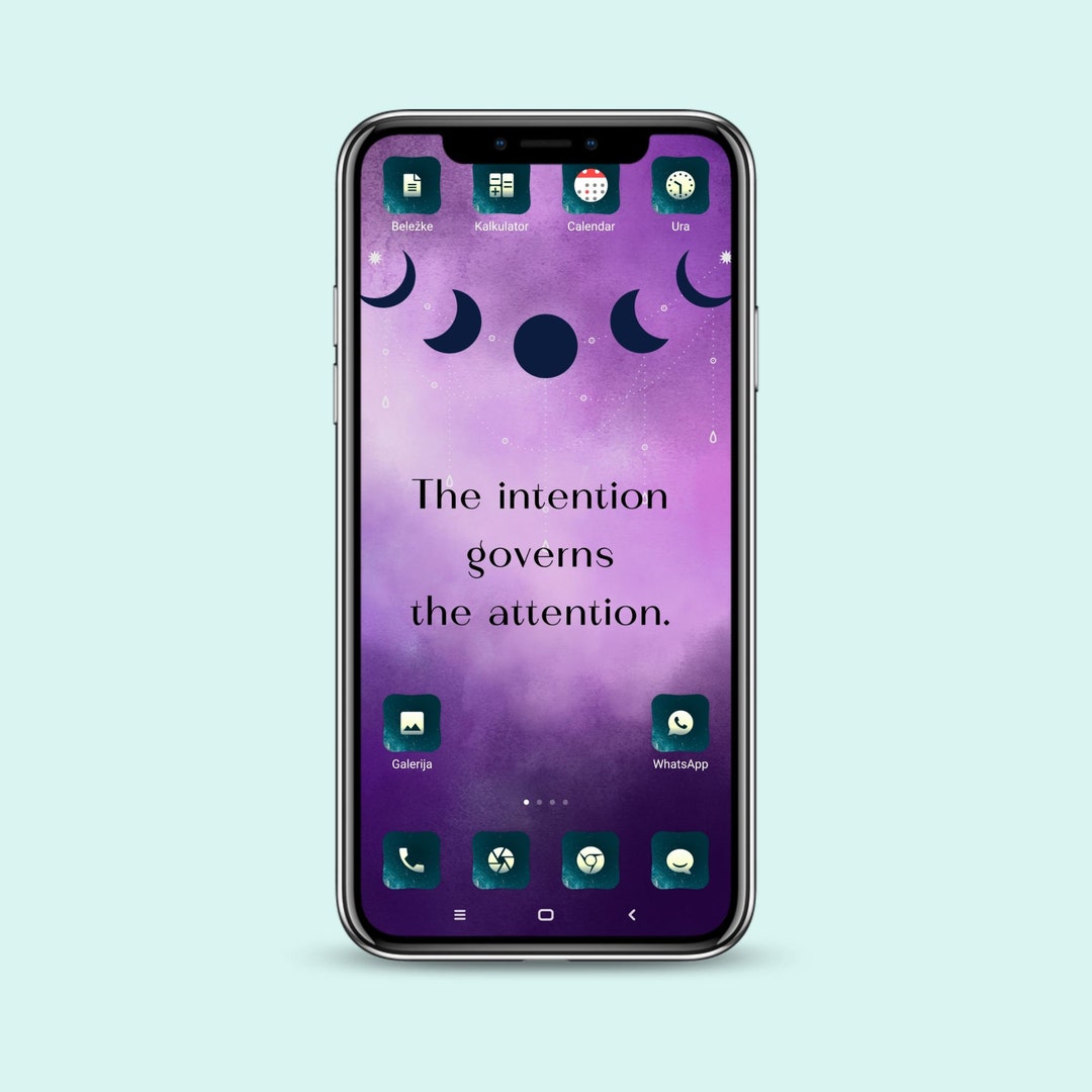 Mobile Phone Background Instant Downloadable Purple Black Moon Phases ...