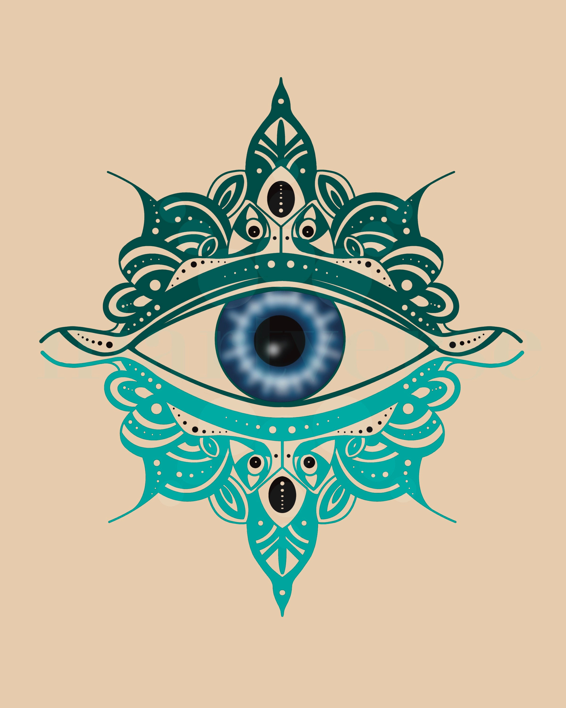 Third Eye Digital Illustration Downloadable Printable Wall Decor Lace ...