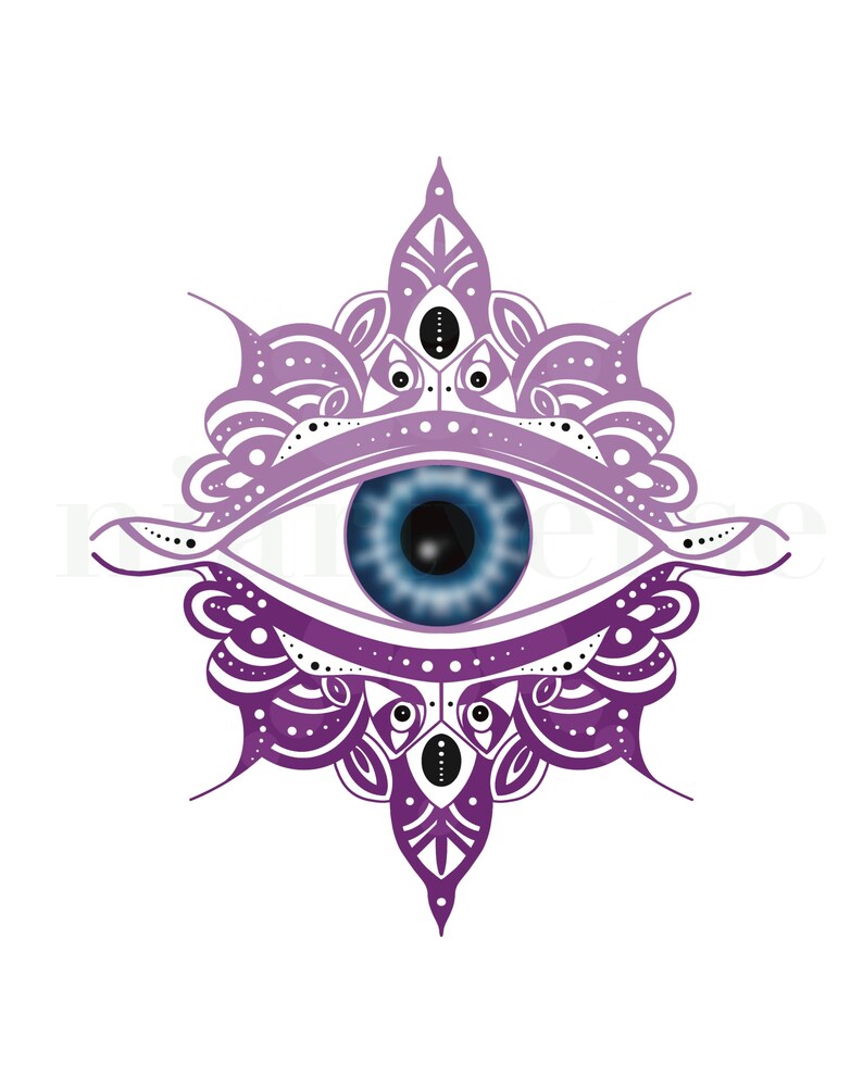 Third Eye Instant Download Lace Pattern Violett Blue Printable T-shirt ...